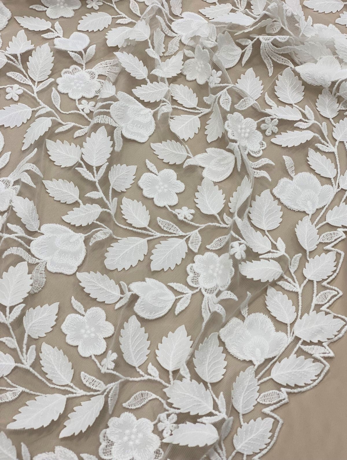 Bridal wedding 3D Floral emboridery Fabric - TOPONE FABRICS